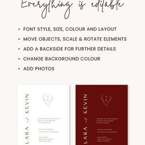 Modern Wedding Invitation Template Bundle, Minimalist Wedding ...