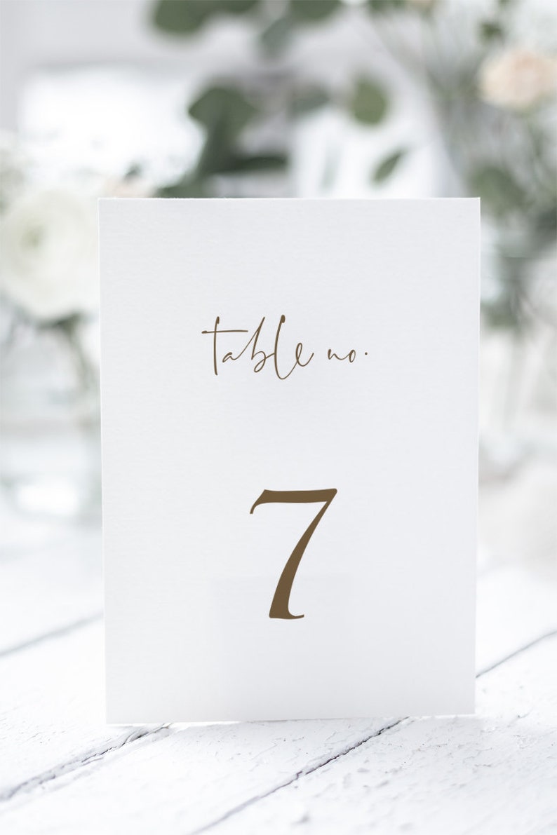 Wedding Table Numbers Printable Table Number Cards Table - Etsy