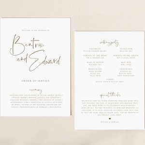 Simple Wedding Program Template Download, Ceremony Program, Wedding Fan Program, Wedding ...