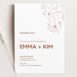 Engagement Party Invitation Template, Engagement Party Evite, Text ...