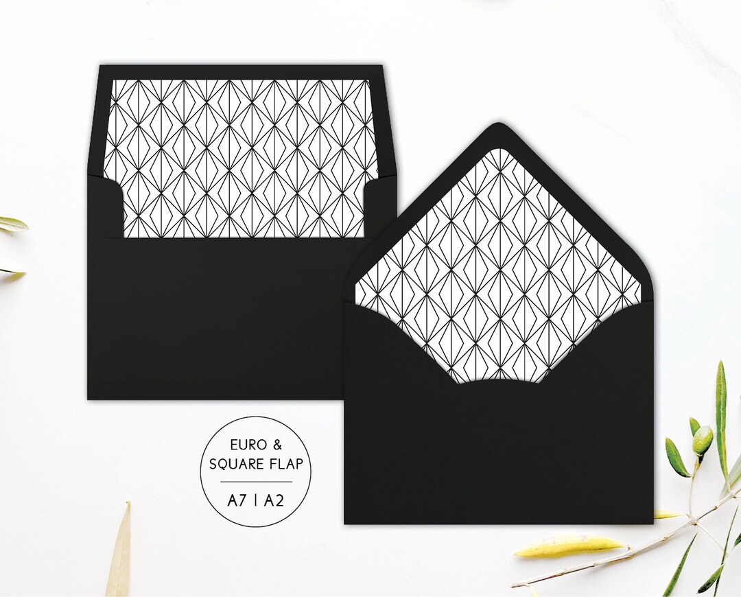Wedding Envelope Liner Template, Art Deco Envelope Liners, A7 Envelope ...