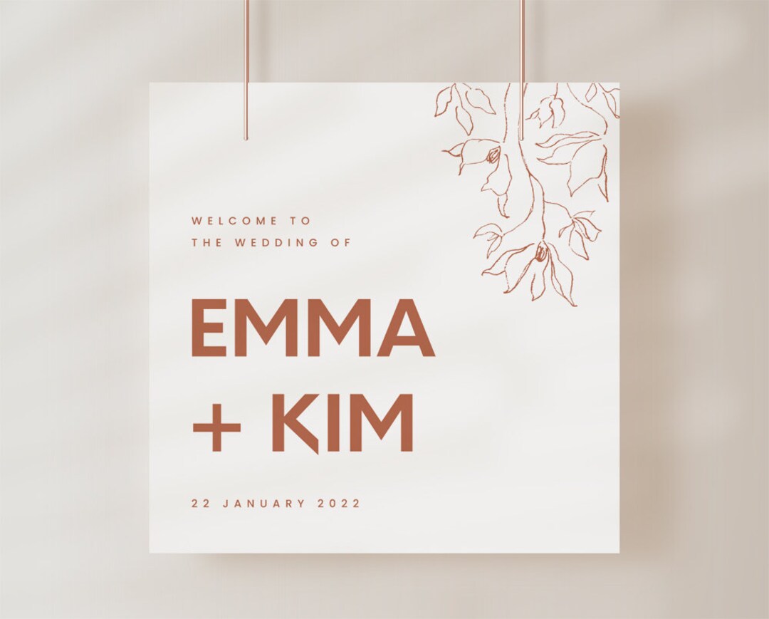 Minimal Wedding Welcome Sign Template, Wedding Entrance Sign, Welcome ...