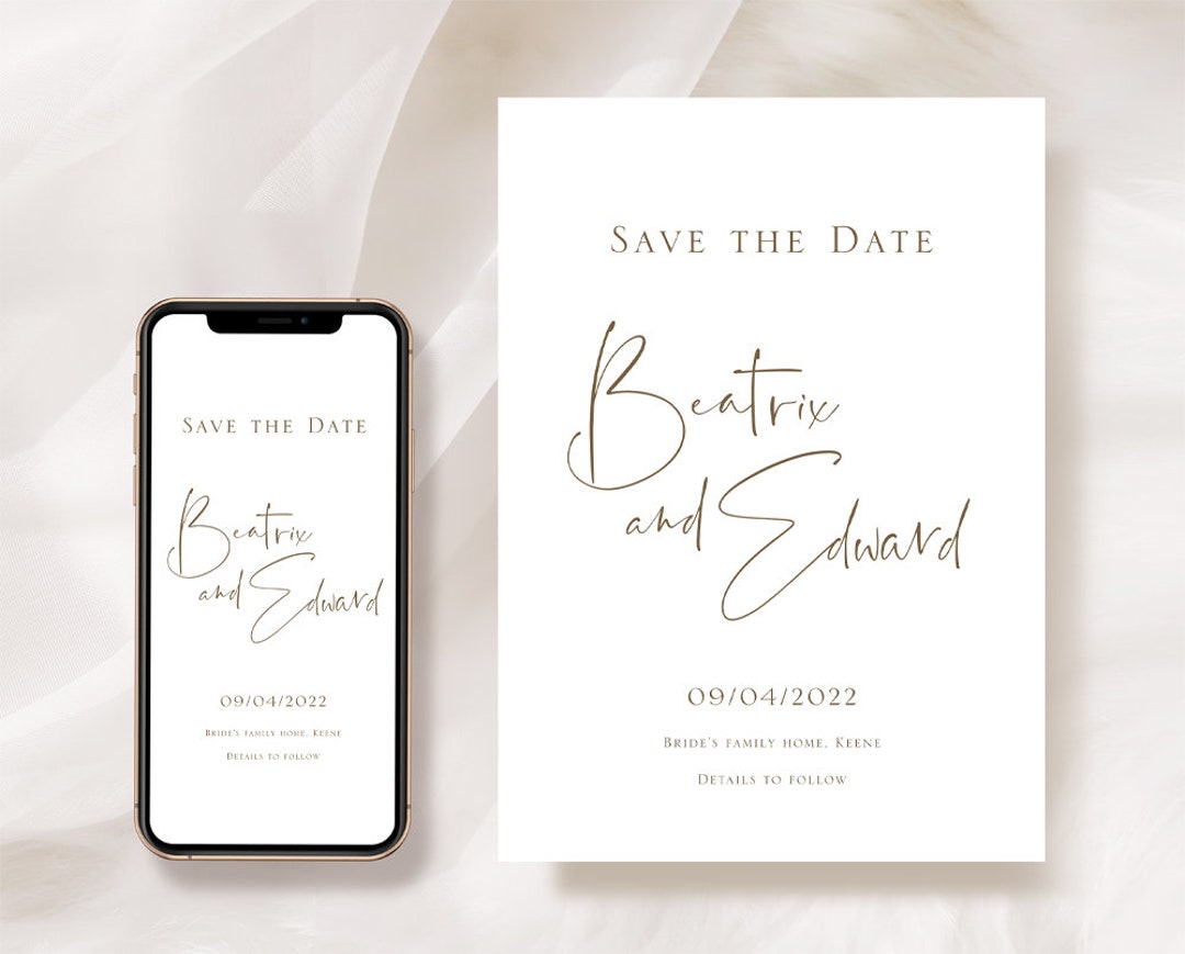 Simple Save the Date Card Template Download, Save Our Date, Save the Date Evite, Save the Date ...