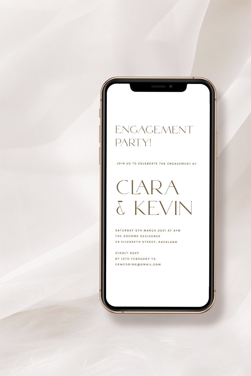 Engagement Party Invitation Template, Engagement Party Evite, Text ...