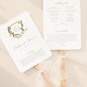 Watercolor Floral Wedding Fan Program Template Download, Ceremony ...