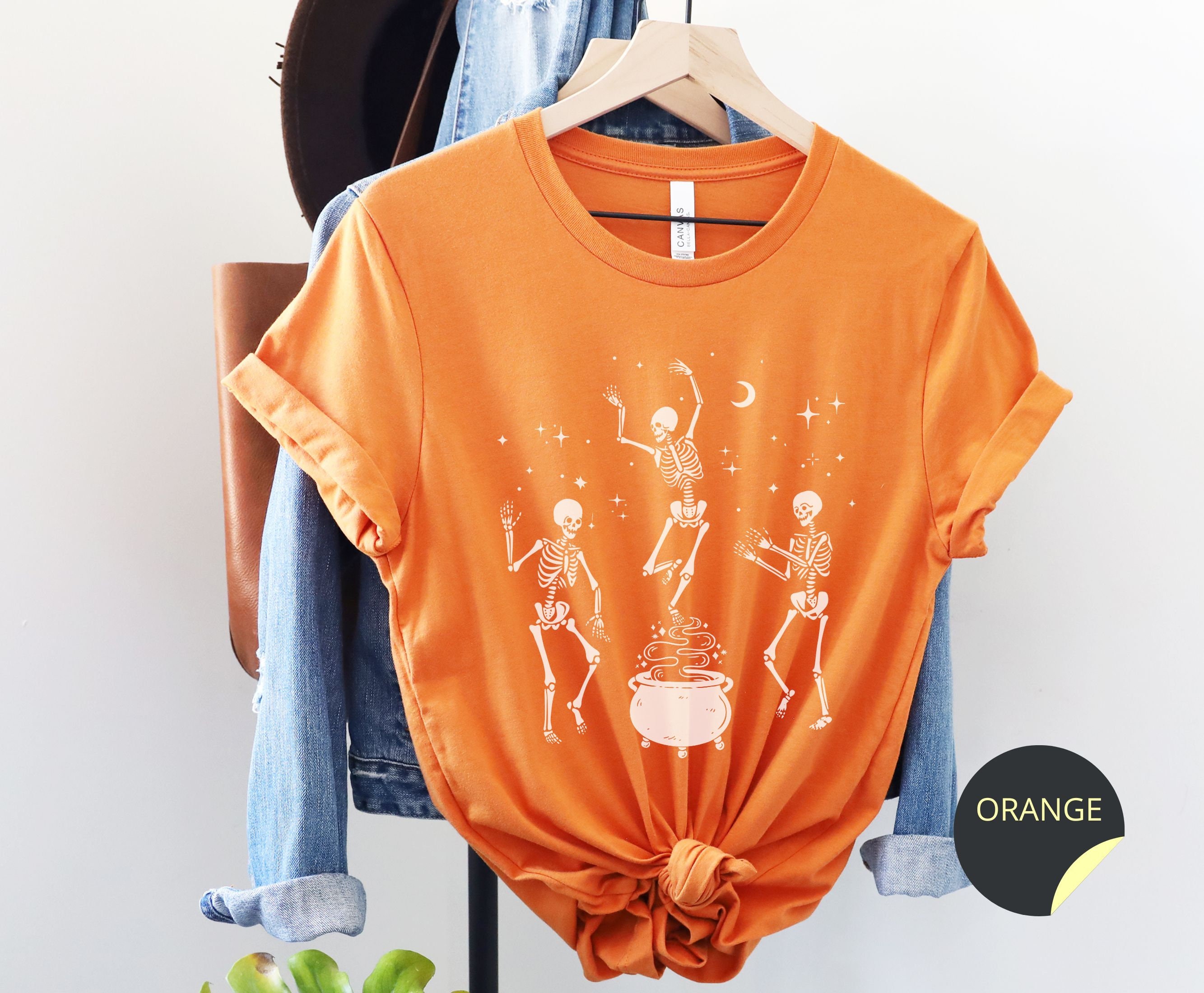 Dancing Skeletons Shirt Skeleton Crewneck Tee Spooky Season - Etsy