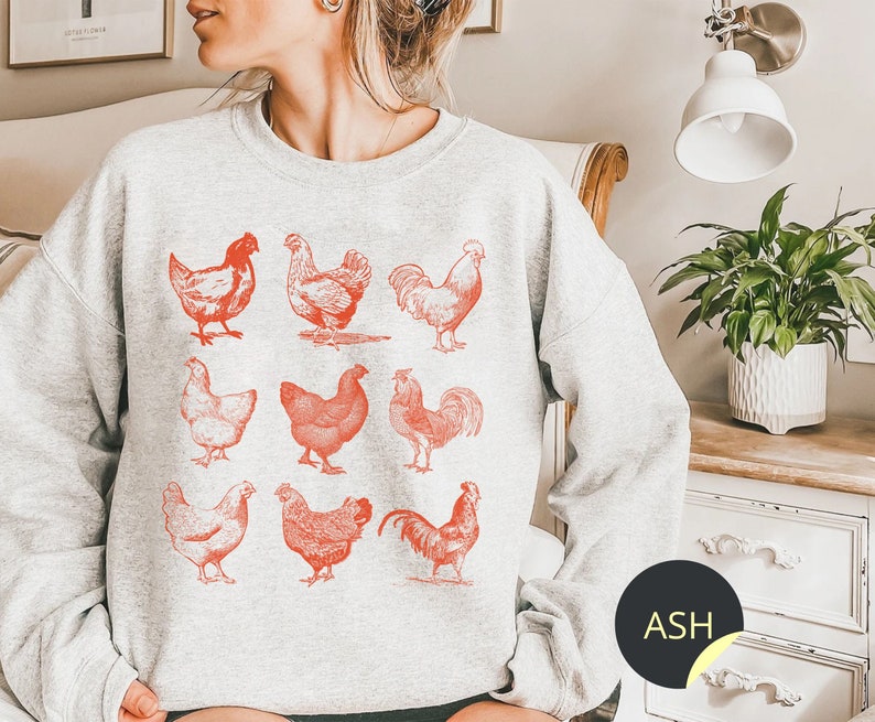 Chicken Sweatshirt, Chicken Farmer Sweater, Chicken Lover Gift, Crazy ...
