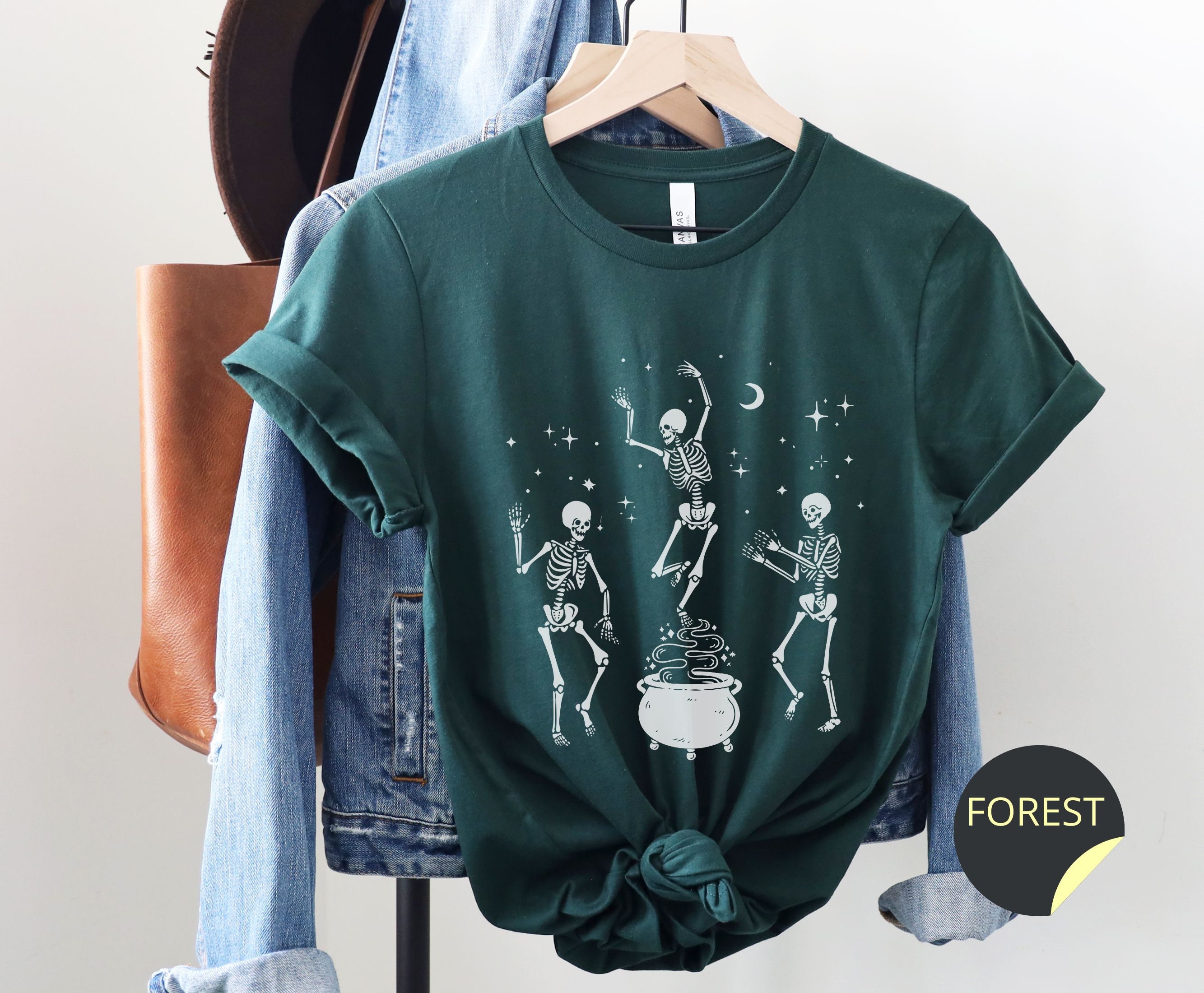 Dancing Skeletons Shirt Skeleton Crewneck Tee Spooky Season - Etsy