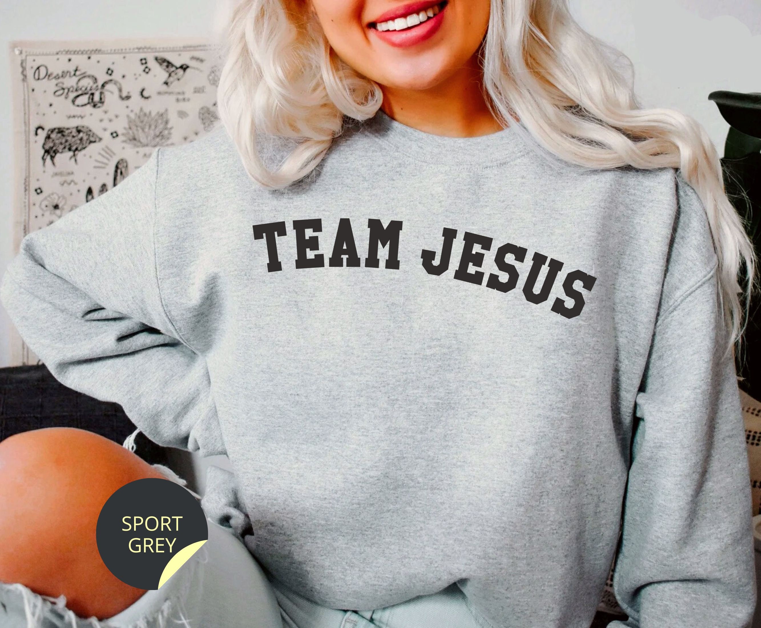 Team Jesus Sweatshirt, Team Jesus Jersey Sweat, Christian Teen Gift ...