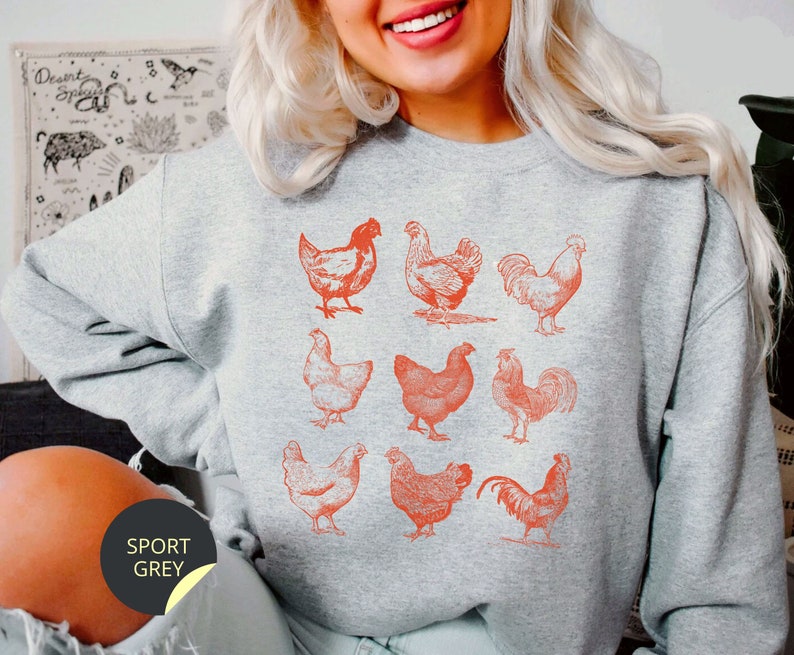Chicken Sweatshirt, Chicken Farmer Sweater, Chicken Lover Gift, Crazy ...