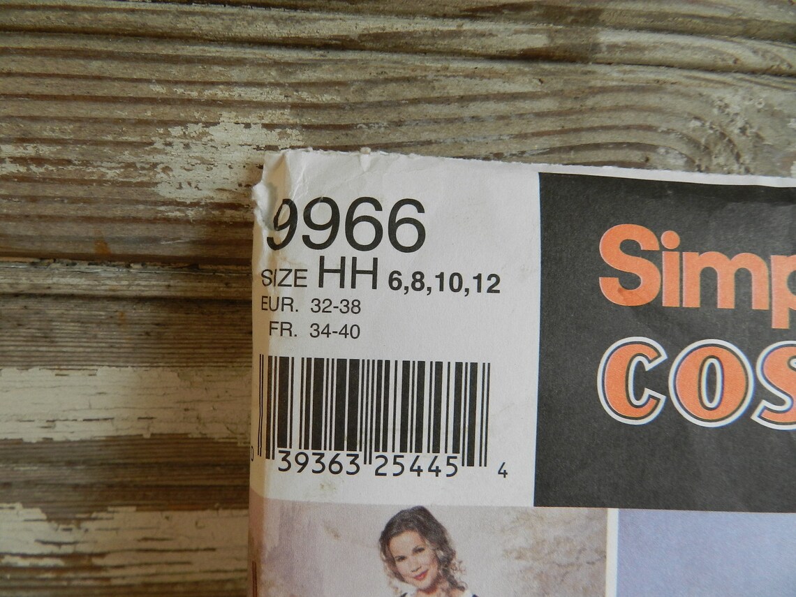 SIMPLICITY GYPSY COSTUME Pattern 9966/uncut/6-8-10-12 - Etsy