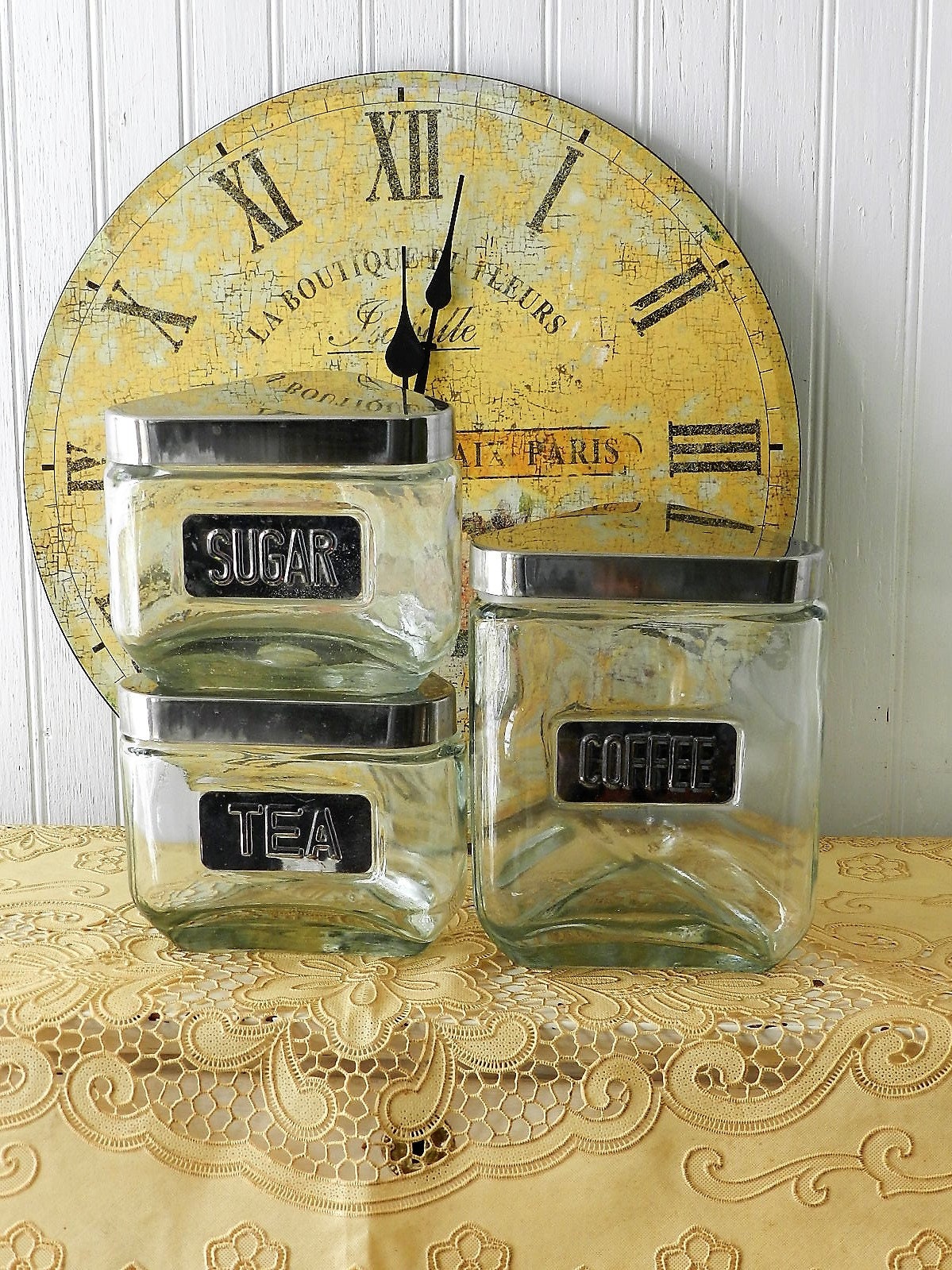 1980's ICE CUBE Style CANISTER Set/triangular - Etsy