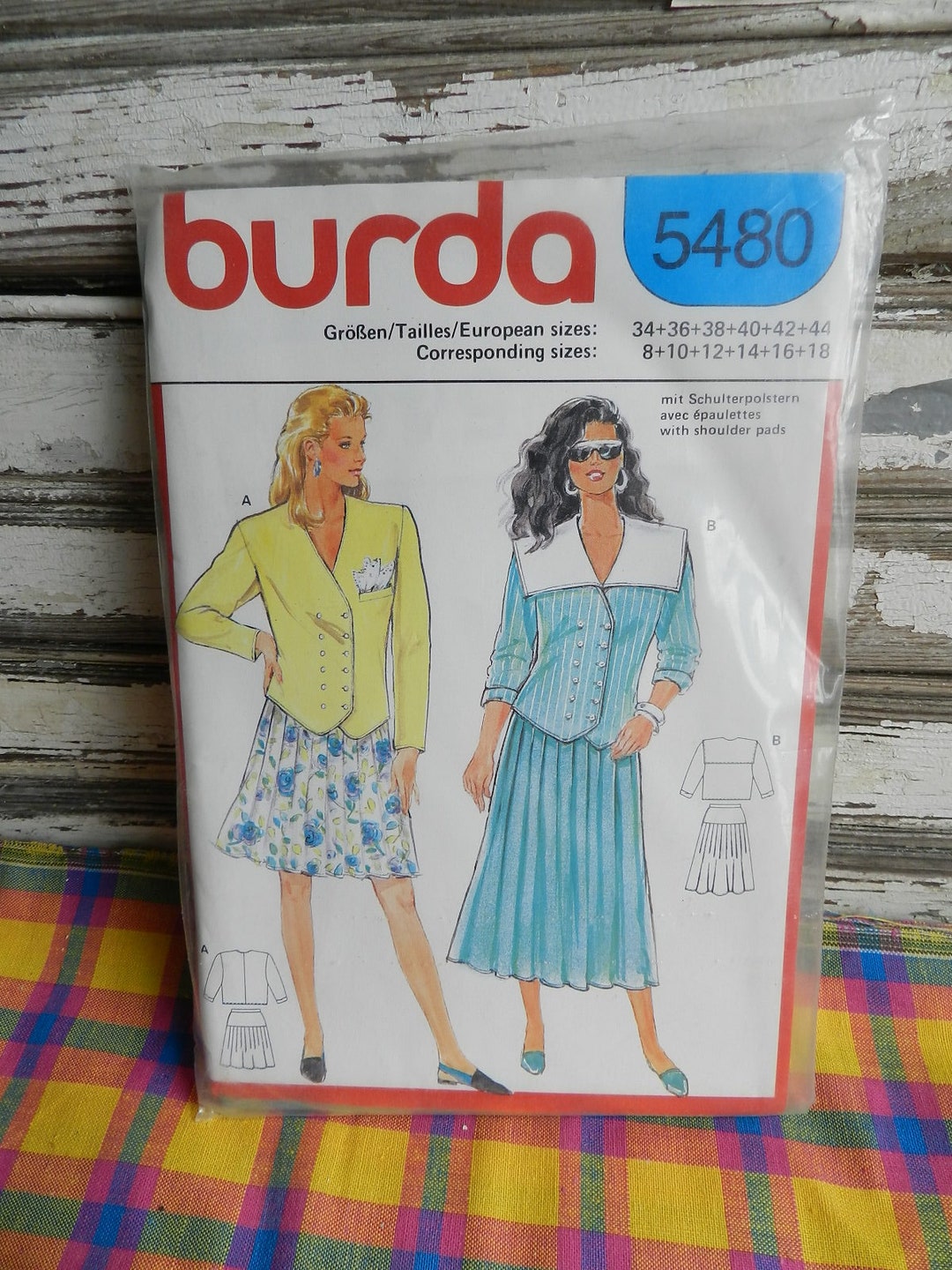 SEALED UNCUT Burda 5480 (8-18) Jacket & Skirt Pattern - Etsy