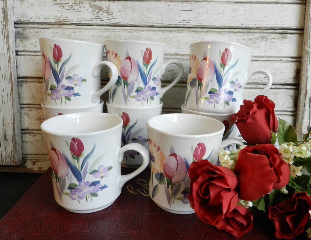 SET 0F 8 China PEARL MUGS 3851 - Etsy