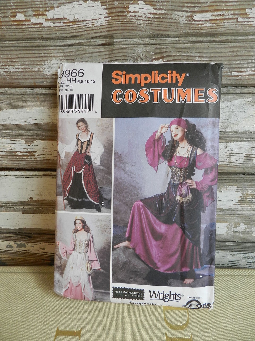 SIMPLICITY GYPSY COSTUME Pattern 9966/uncut/6-8-10-12 - Etsy