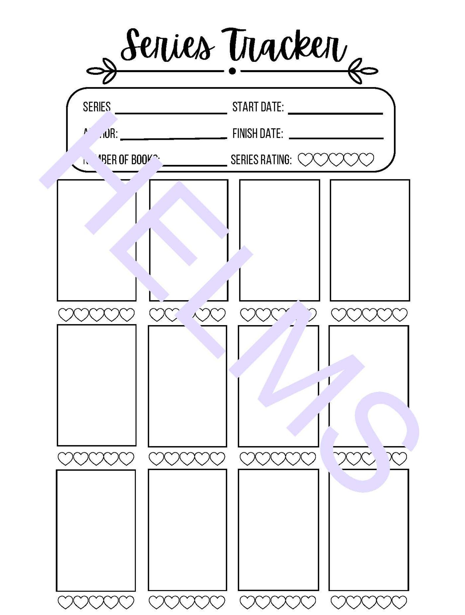 Series Tracker Digital Download Blank - Etsy