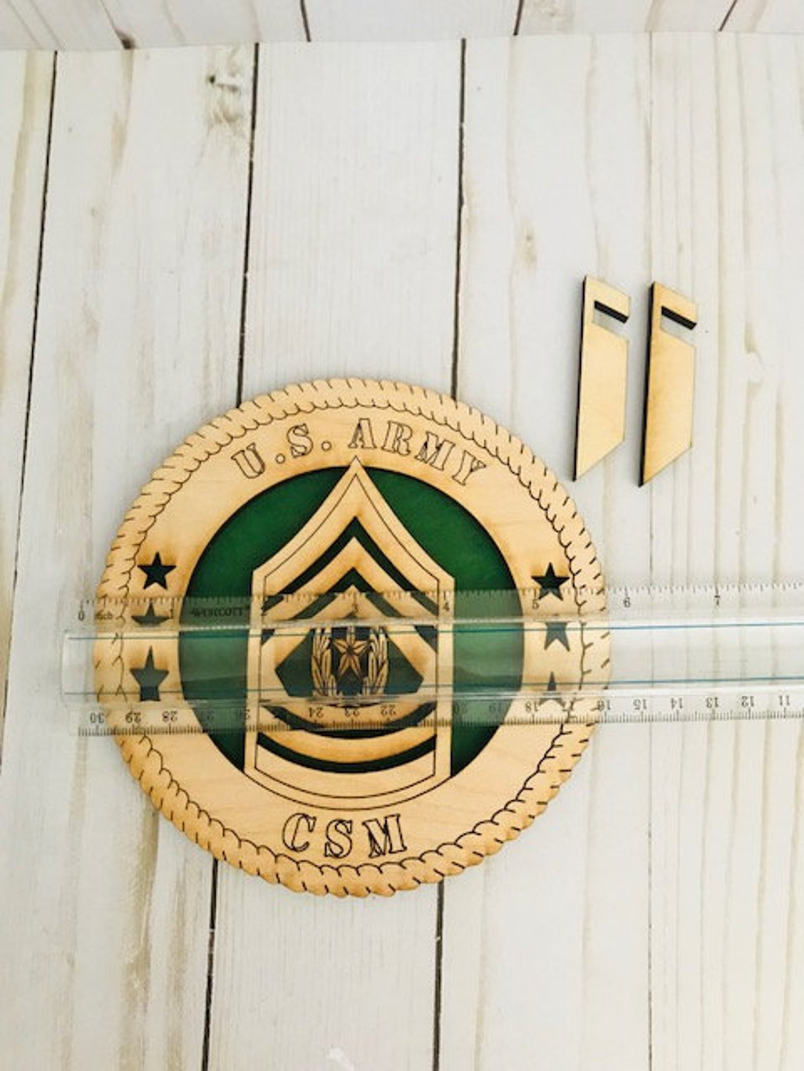 Army Command Sergeant Major CSM Laser Wooden Cut Emblem | Etsy