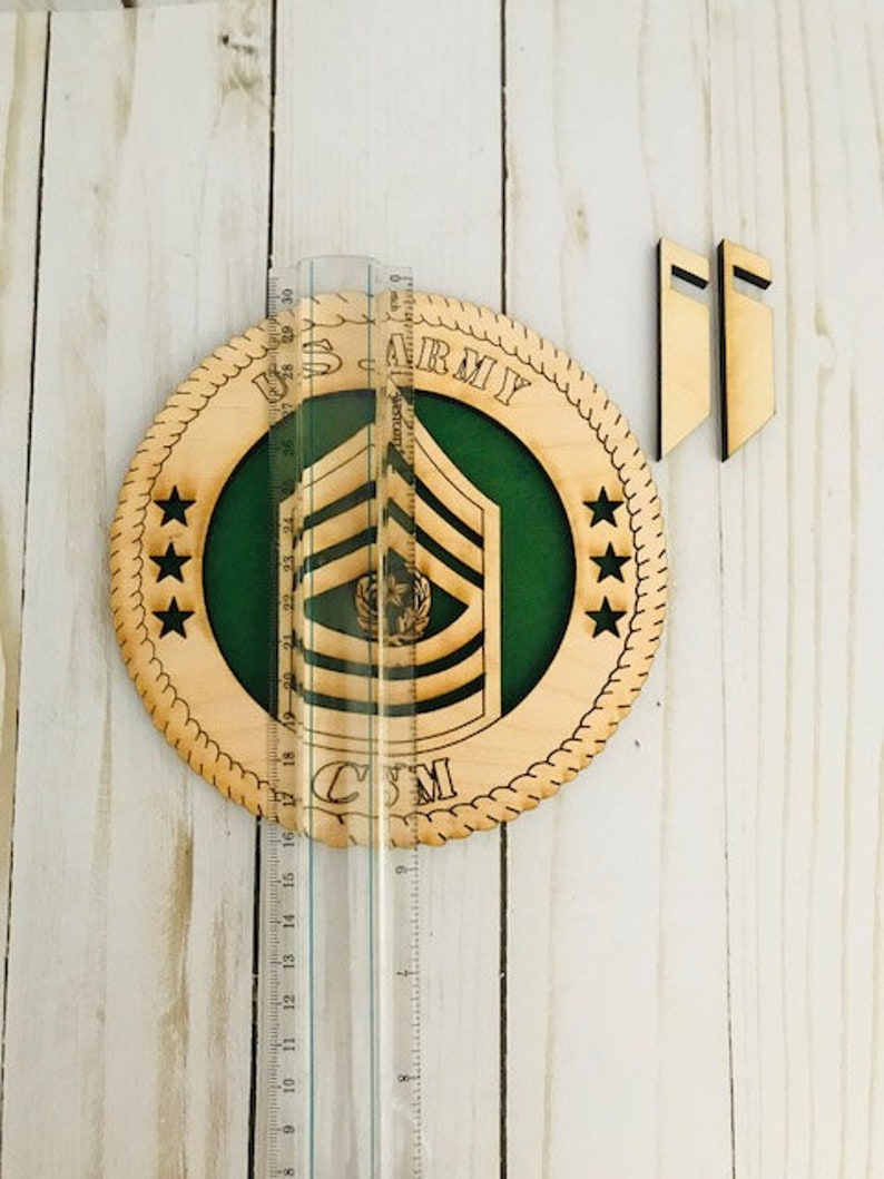 Army Command Sergeant Major CSM Laser Wooden Cut Emblem | Etsy