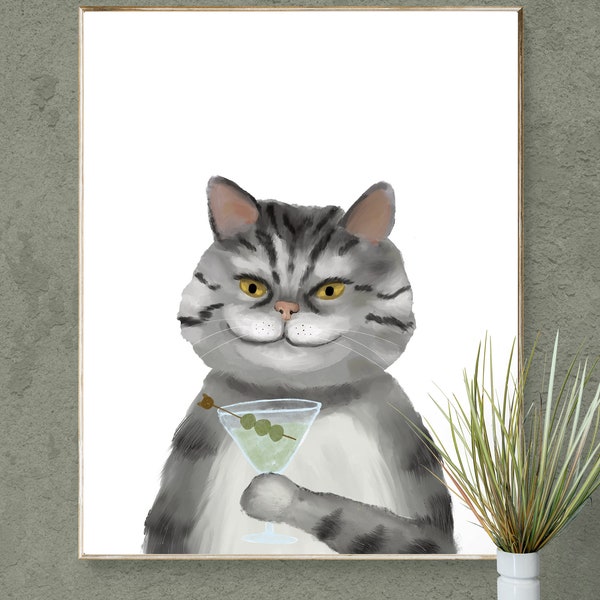 Cat With Martini - Etsy