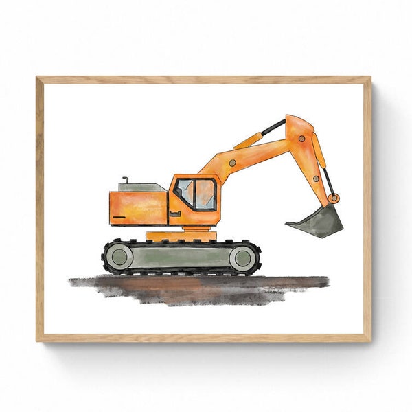 Excavator Painting - Etsy