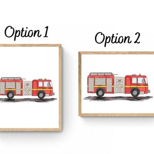 Fire Truck Art Print, Fire Truck Poster, Nursery Room Wall Art, Fire ...