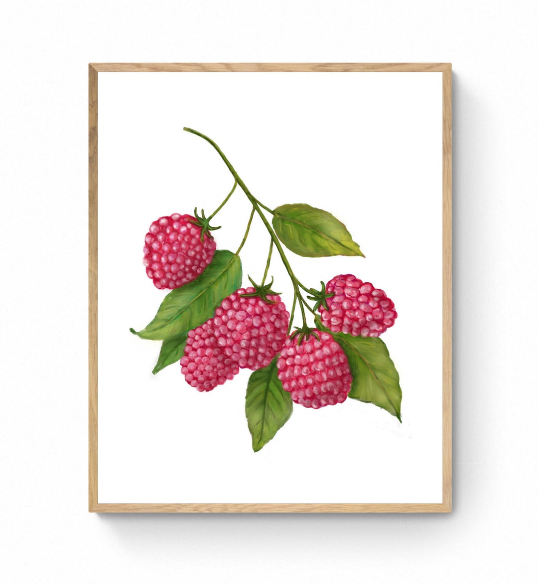 Raspberry Art Print Raspberry Wall Art Kitchen Wall Hanging - Etsy