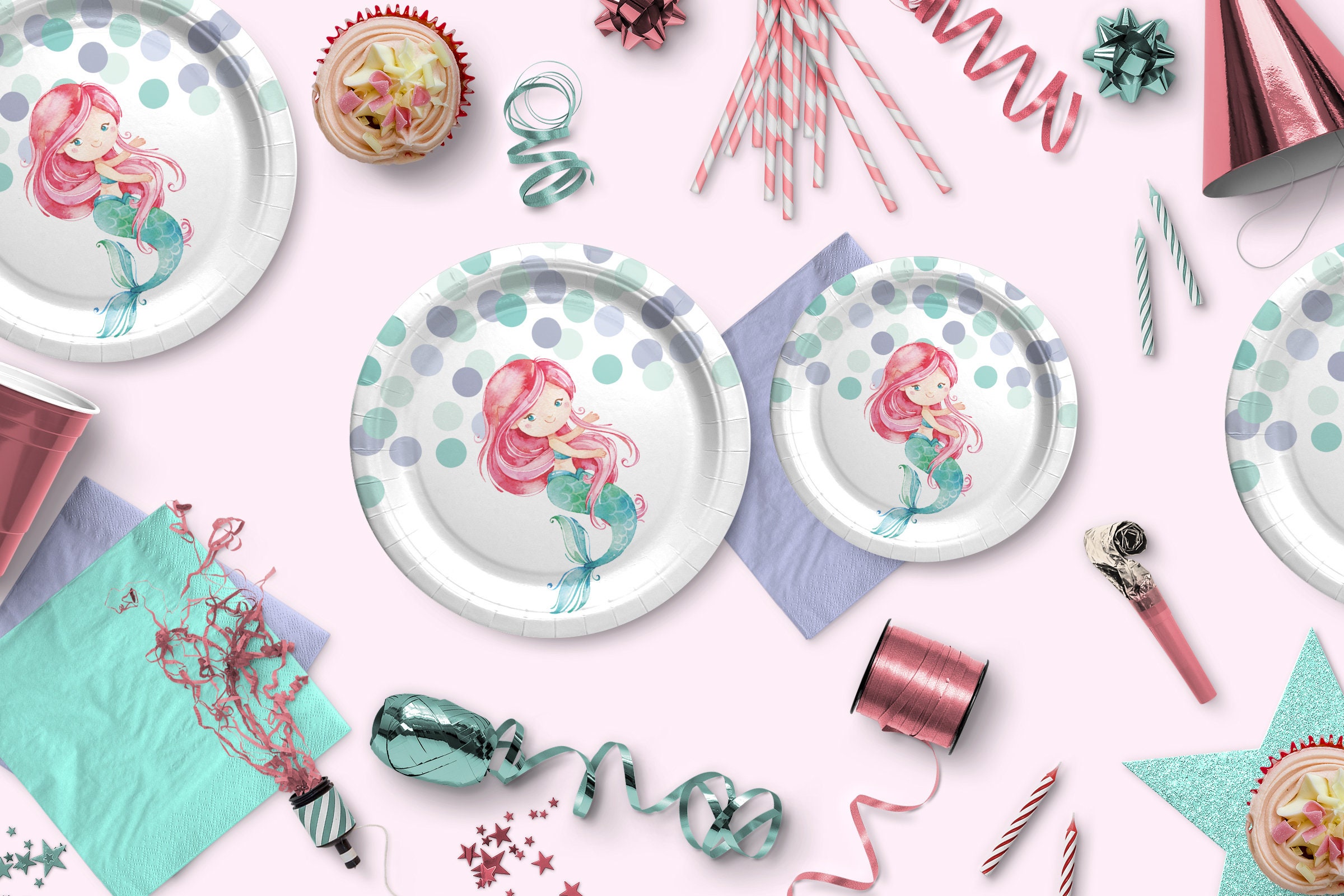 Mermaid Party Supplies Set by Party Crush Mermaid Theme Party - Etsy