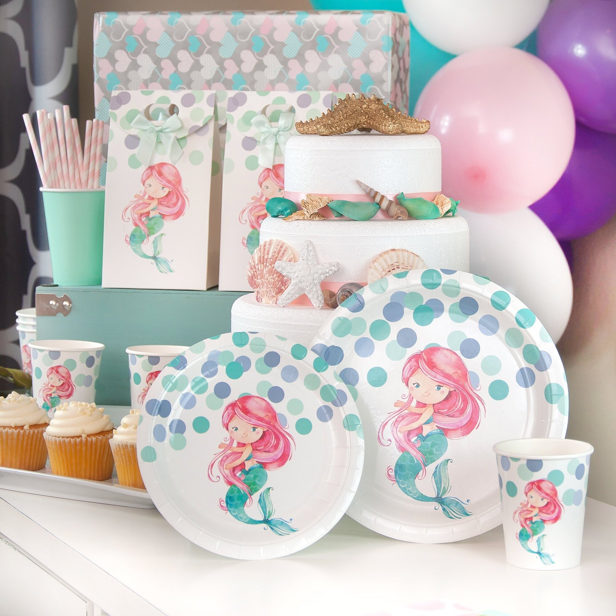 Mermaid Party Supplies Set by Party Crush Mermaid Theme Party - Etsy