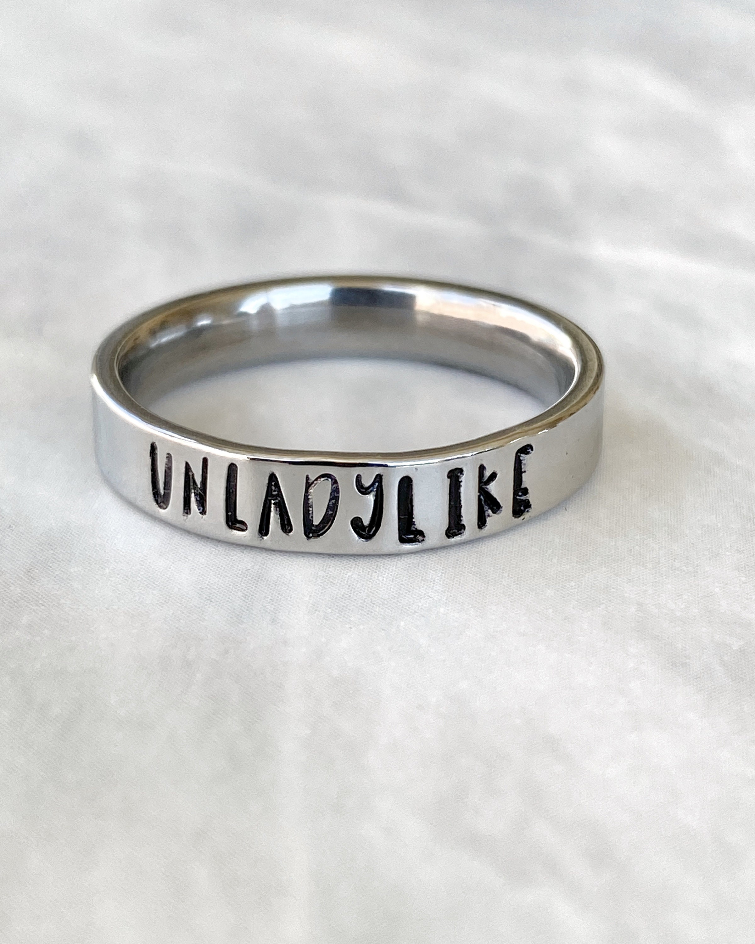Unladylike Ring Feminist Ring Swear Word Jewelry Affirmation Jewelry ...