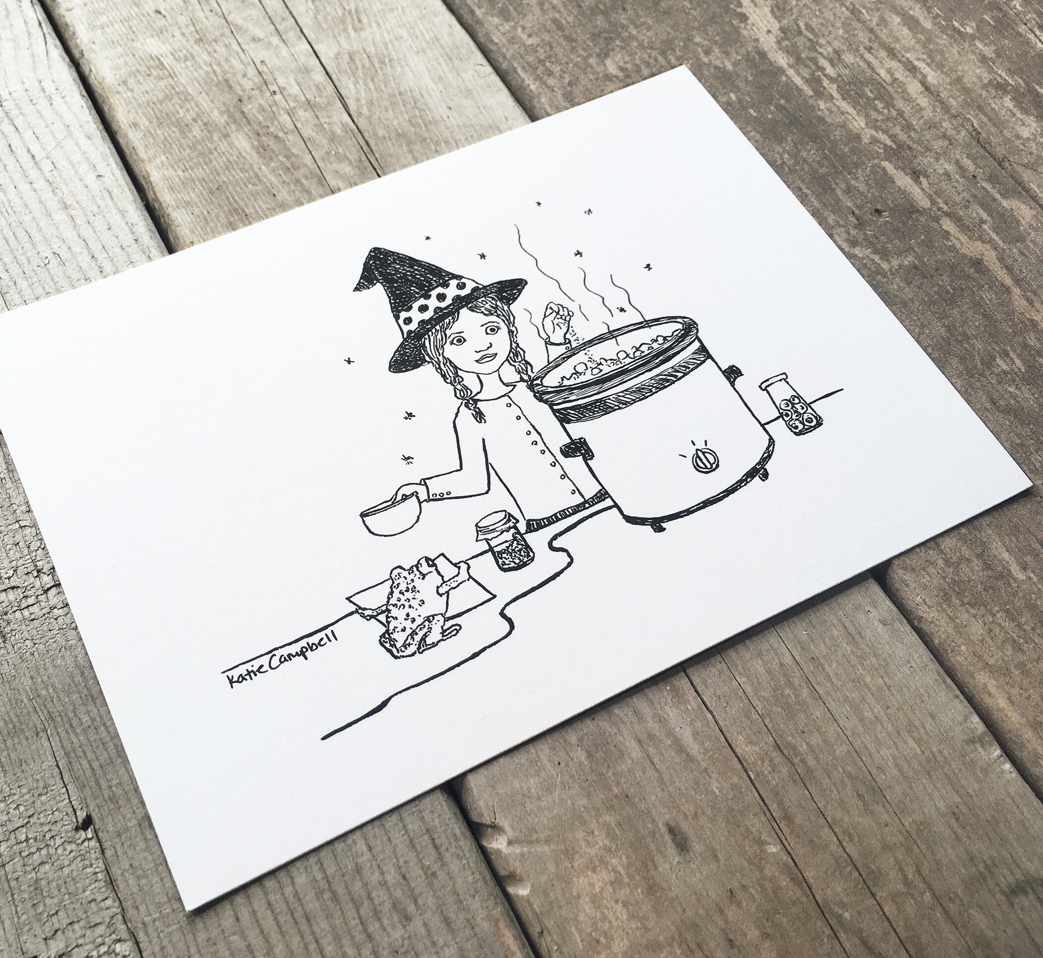Kitchen Witch Print Witchcraft Wall Art Black and White Art - Etsy ...