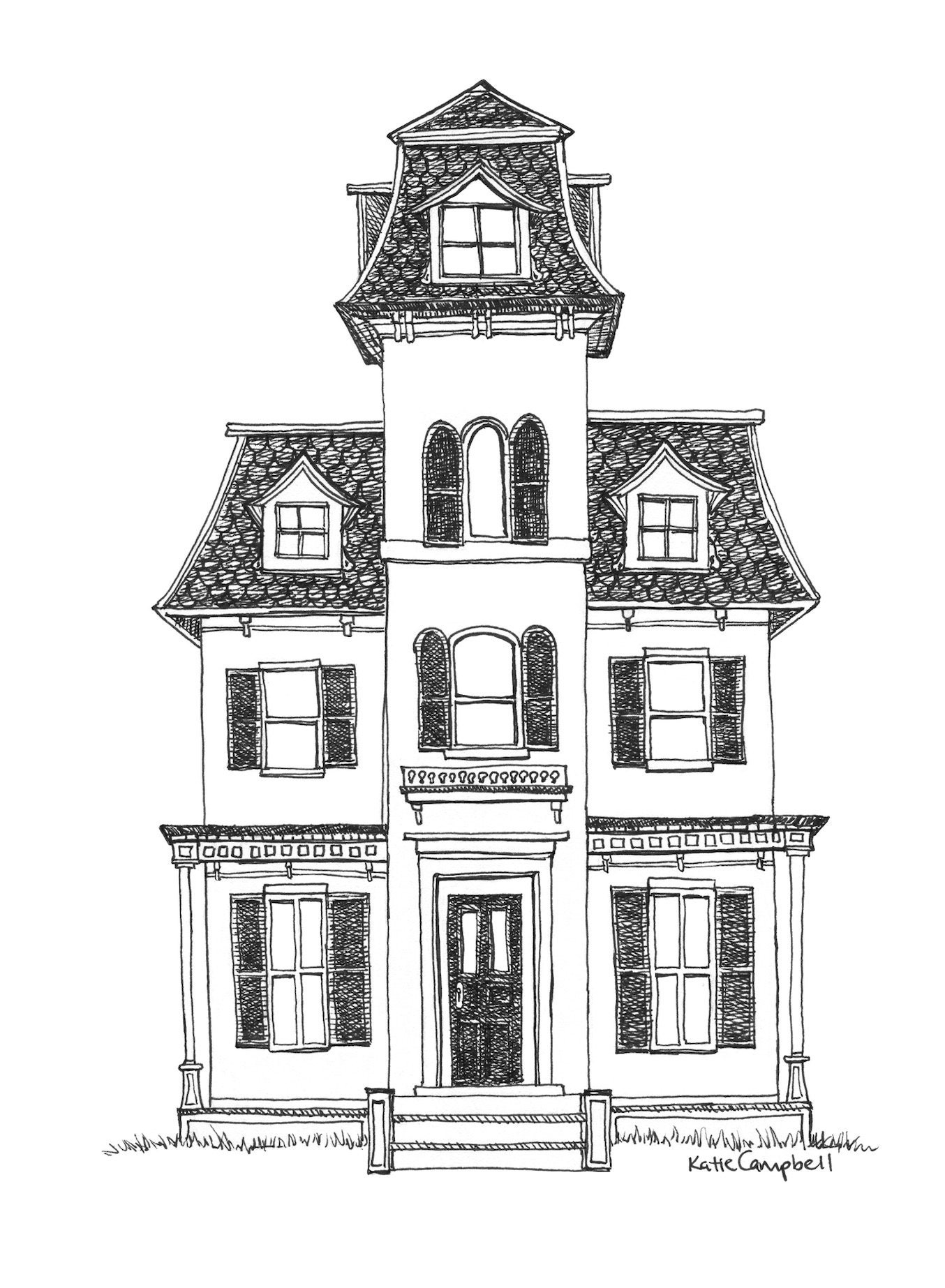 Victorian House Illustration