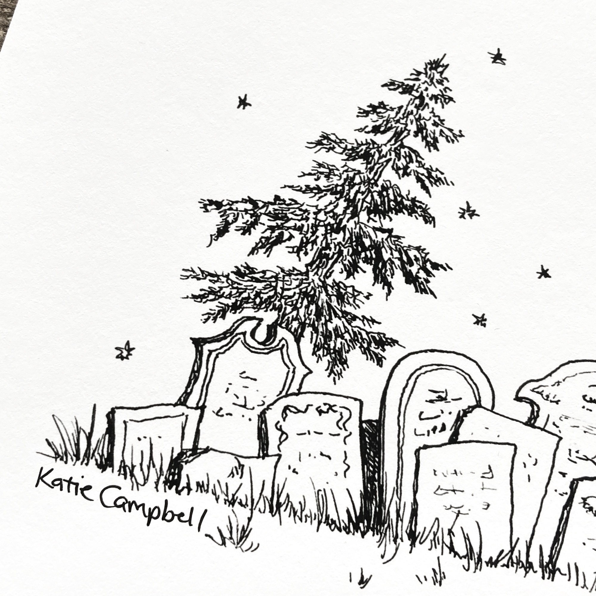 Cemetery Drawings Easy