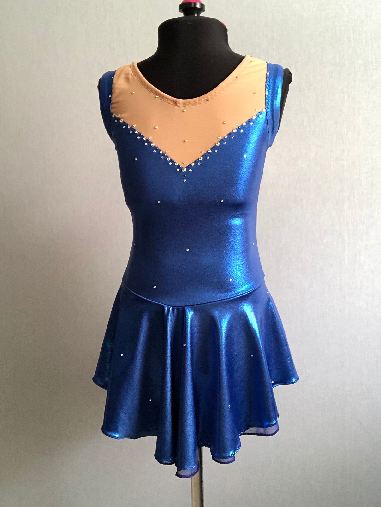 Royal Blue Figure Skating Dress With Swarovski Crystals Girls Etsy Uk