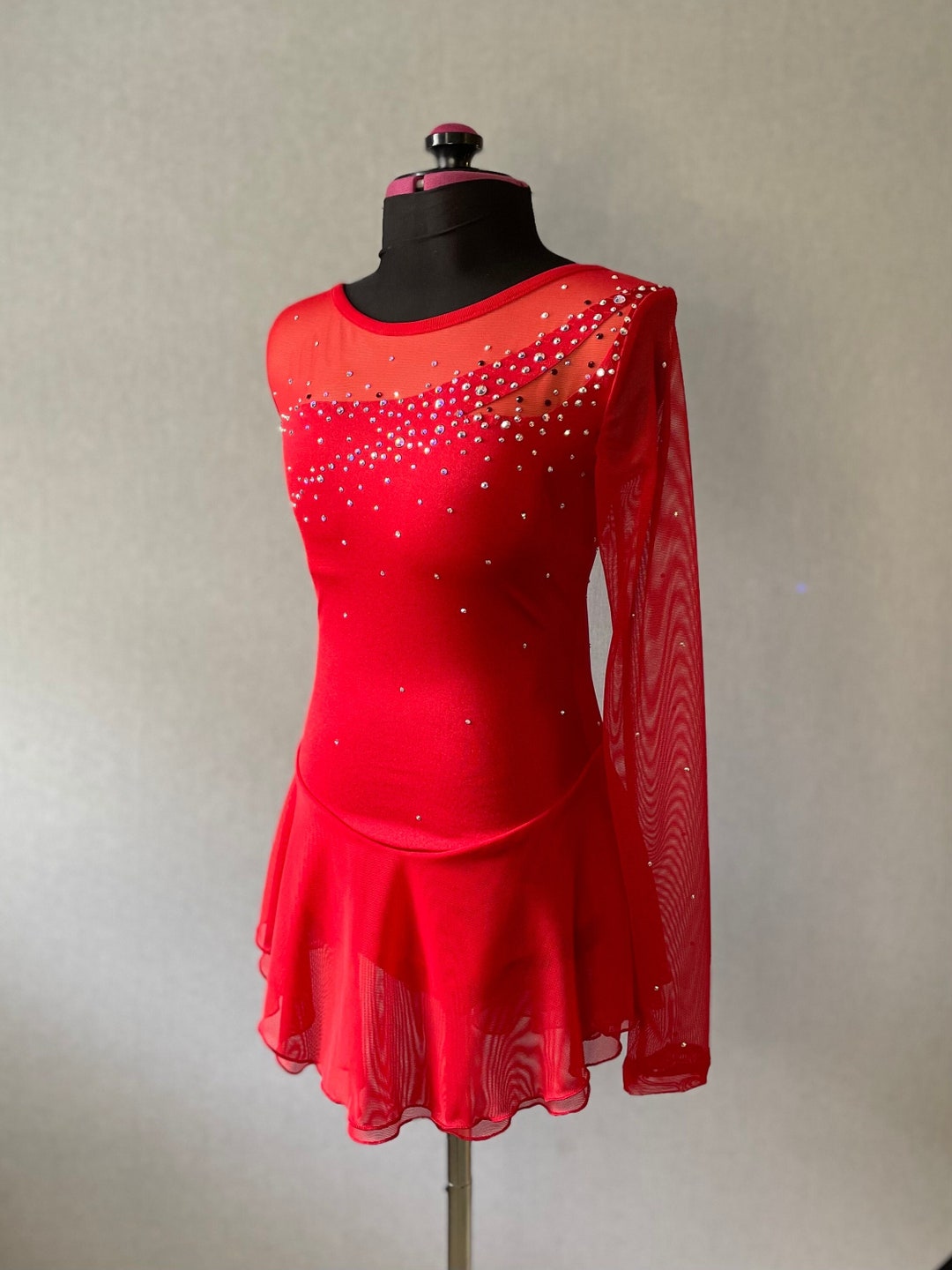 Red Skating Dress Girls Size 14 - Etsy