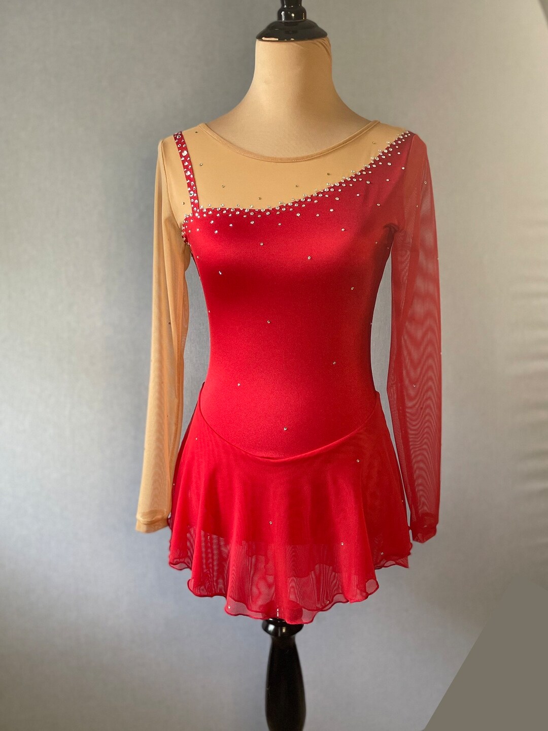 Red Skating Dress-adult Medium - Etsy
