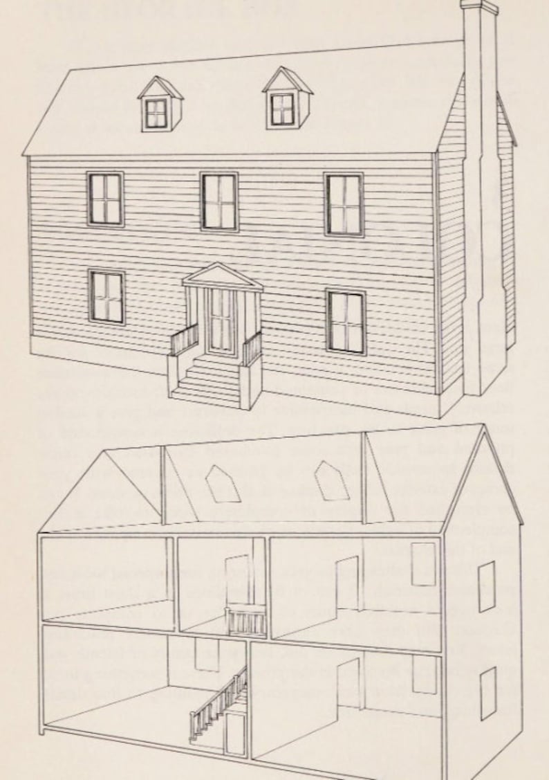 Colonial Dollhouse Plan - Etsy