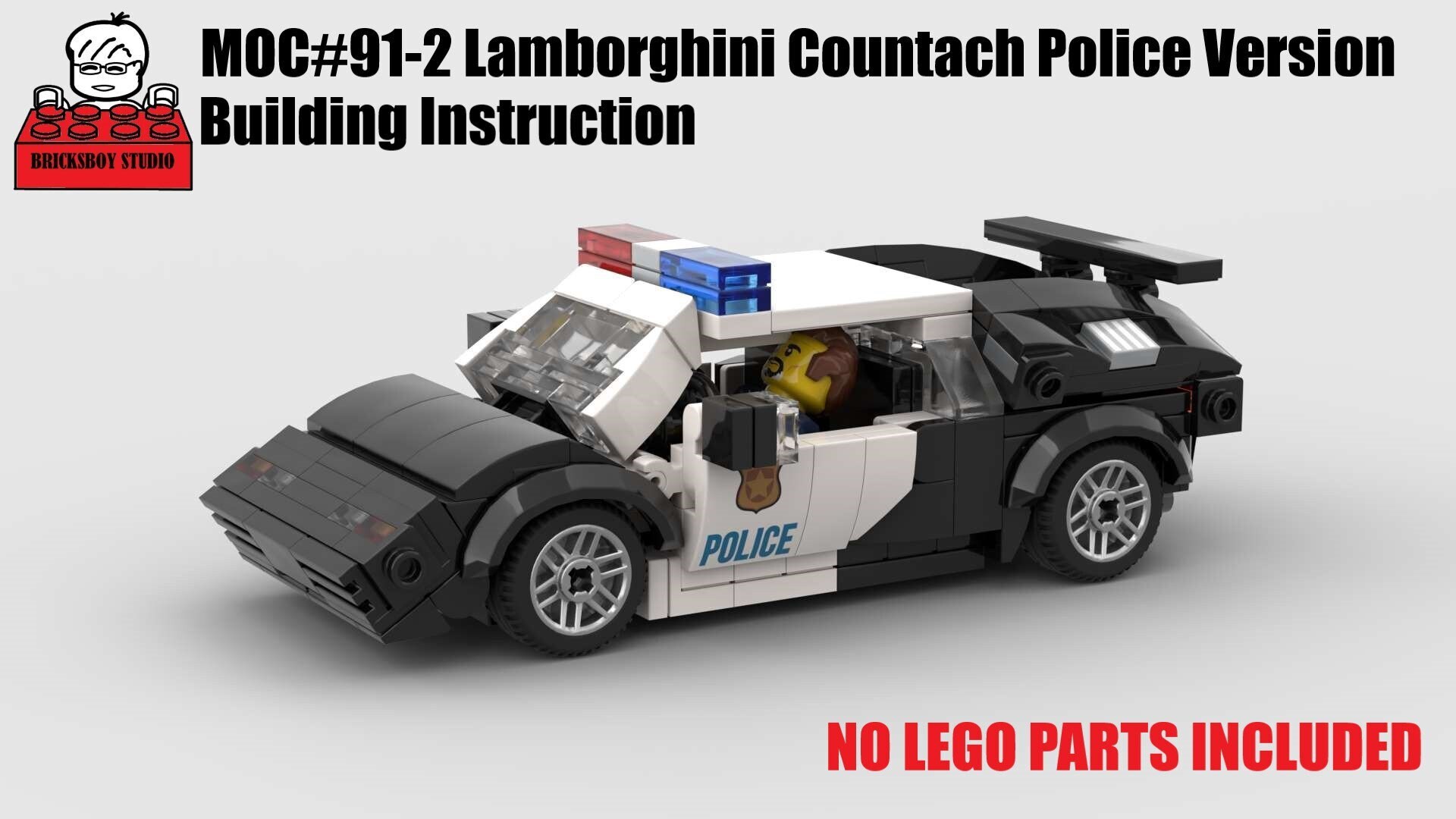 MOC #91-2 Lamborghini Countach Police Version Building Instruction Only ...