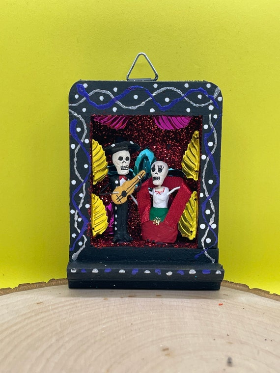 Skeleton Shadow Box Nicho 3.5 Day of the Dead Skeletons - Etsy