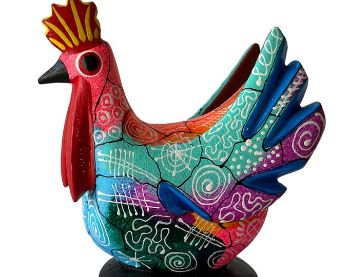 Hen Chicken Alebrije, Oaxaca Alebrije Wooden Hand Carved and Painted 4 ...