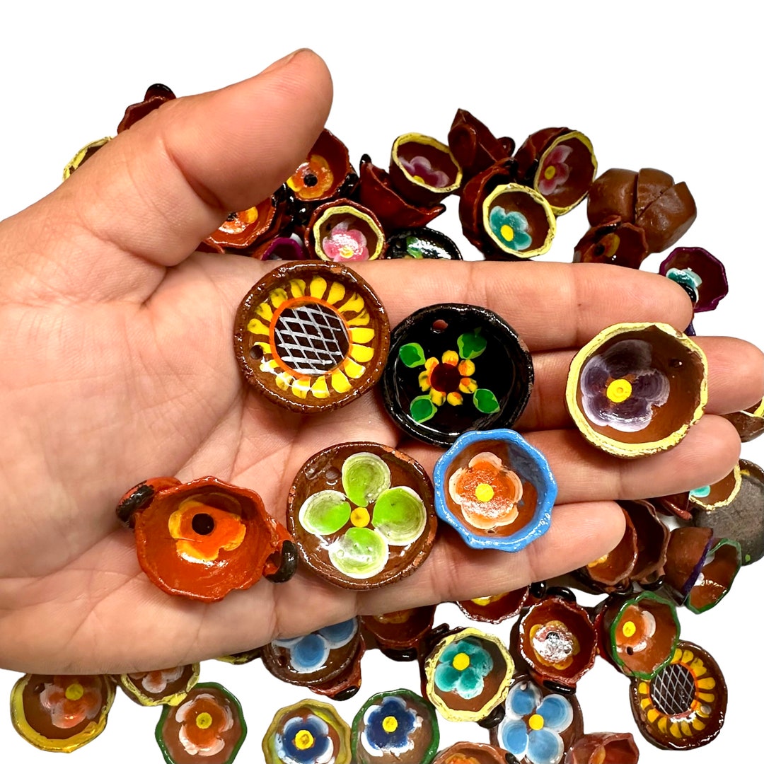 Miniature Mexican Pottery Ceramic Mud Handpainted Plates for Arts and ...