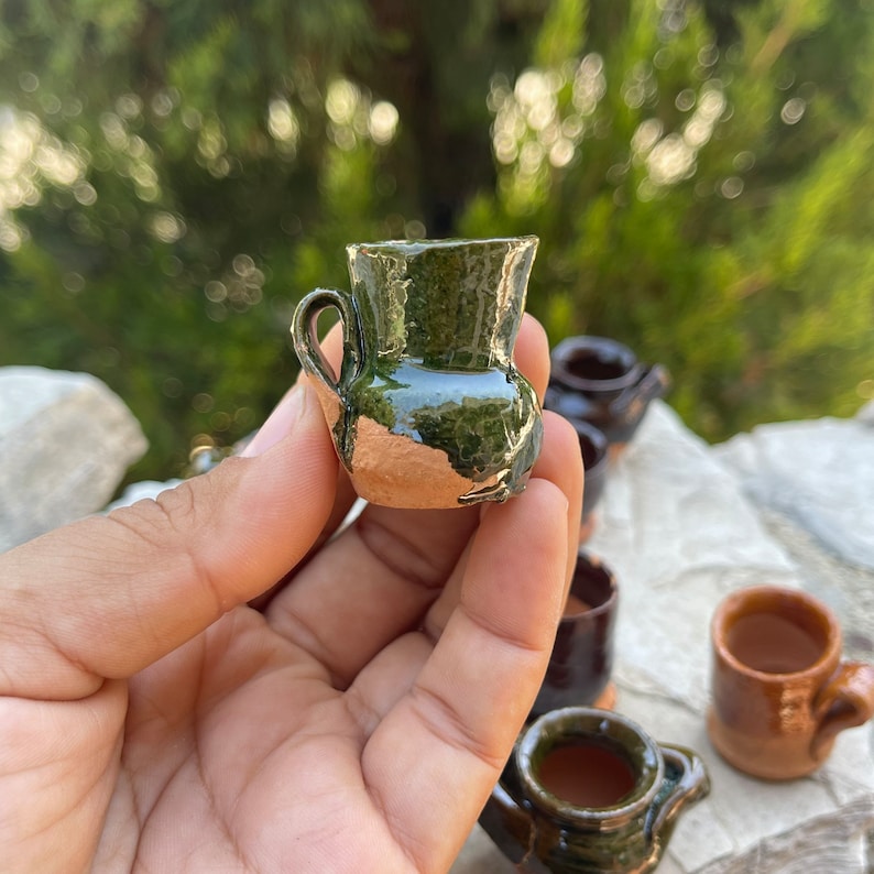Mini Mexican Pottery Ceramic Mud Mugs Jarritos for Arts and Crafts ...
