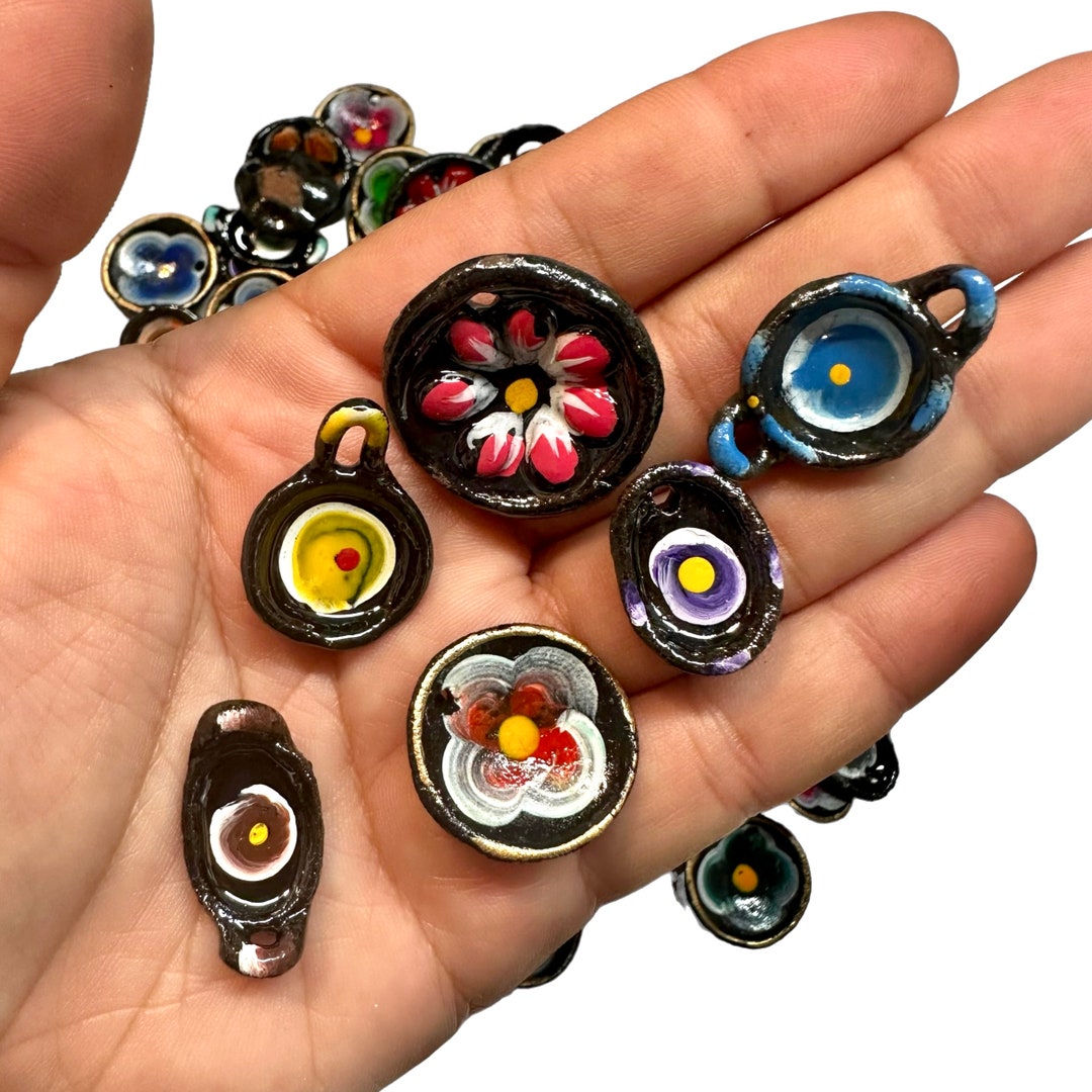 Miniature Mexican Pottery Ceramic Mud Handpainted Plates for Arts and ...