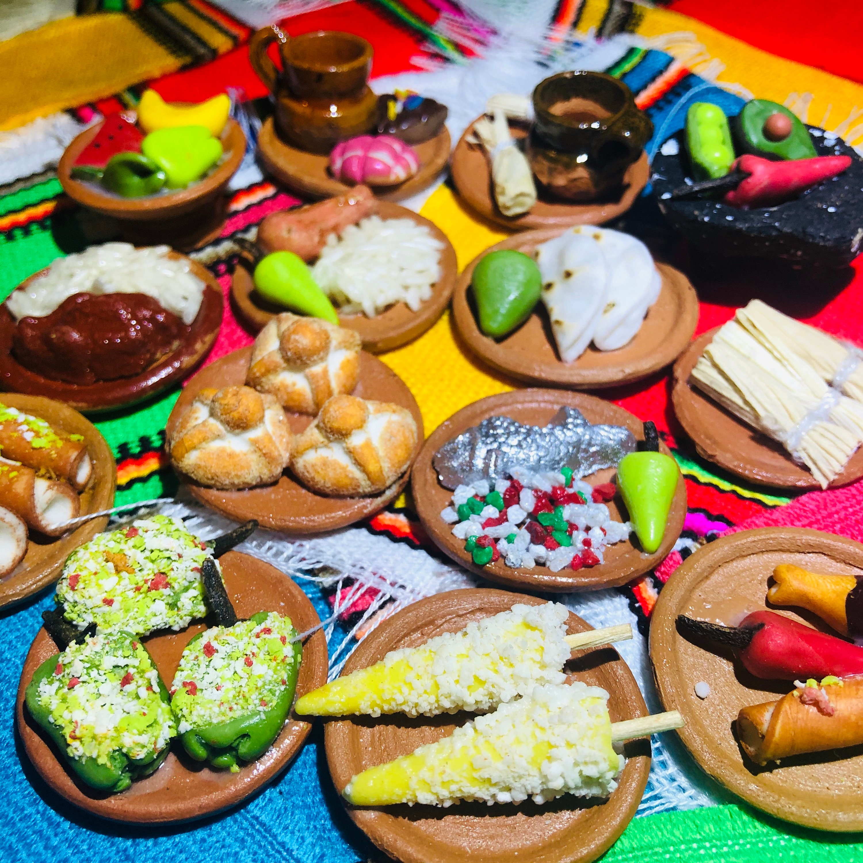 10 Pieces Miniature Mexican Fiesta Clay Pretend Food Decorations Arts