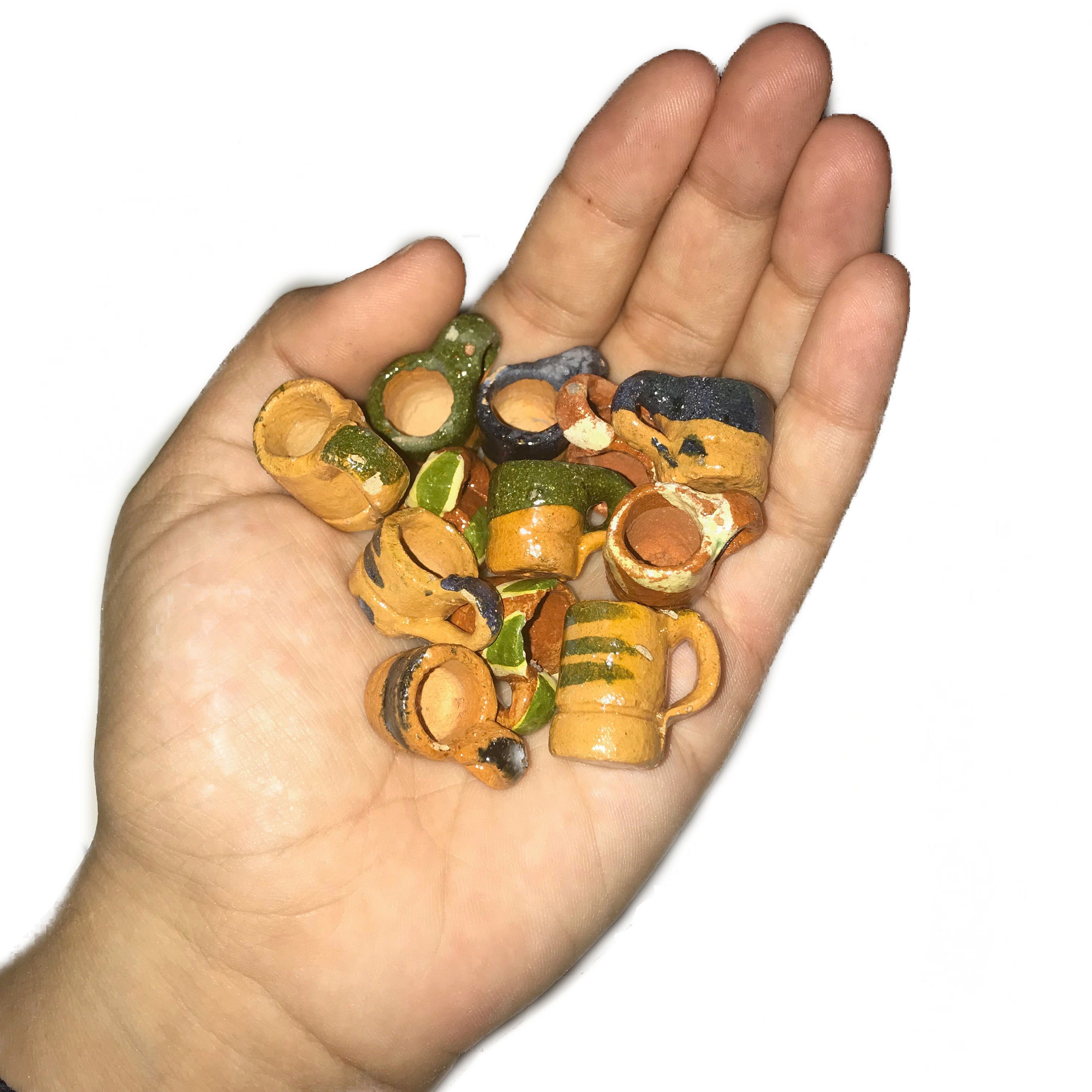 12 Mini Mexican Pottery Ceramic Mud Mugs Jarritos for Arts and - Etsy