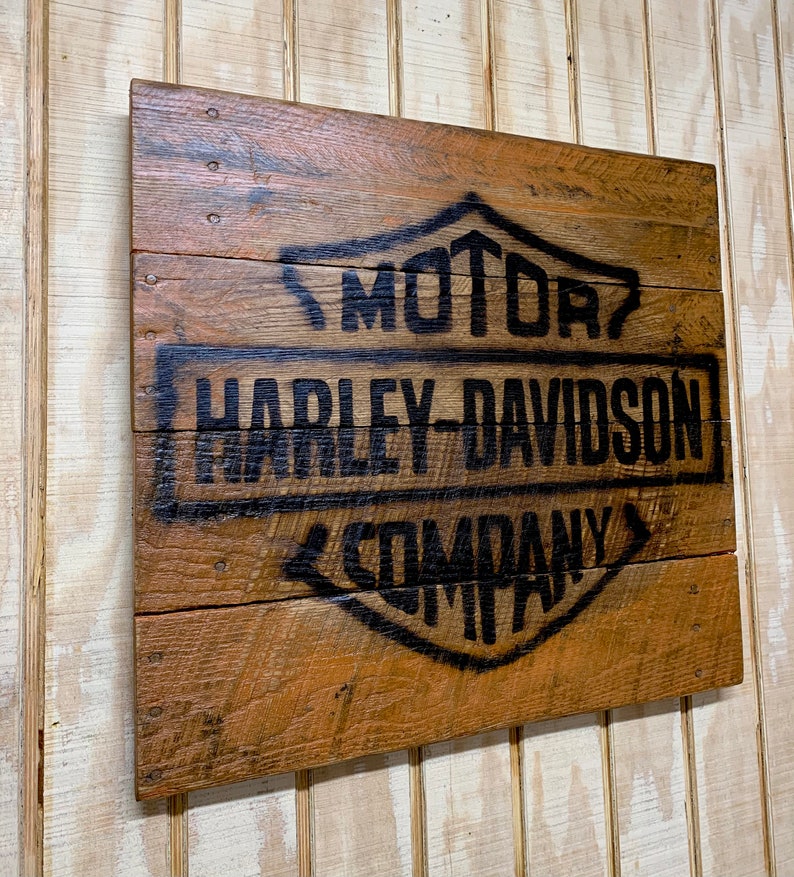 Harley Davidson Reclaimed Timber Sign - Etsy