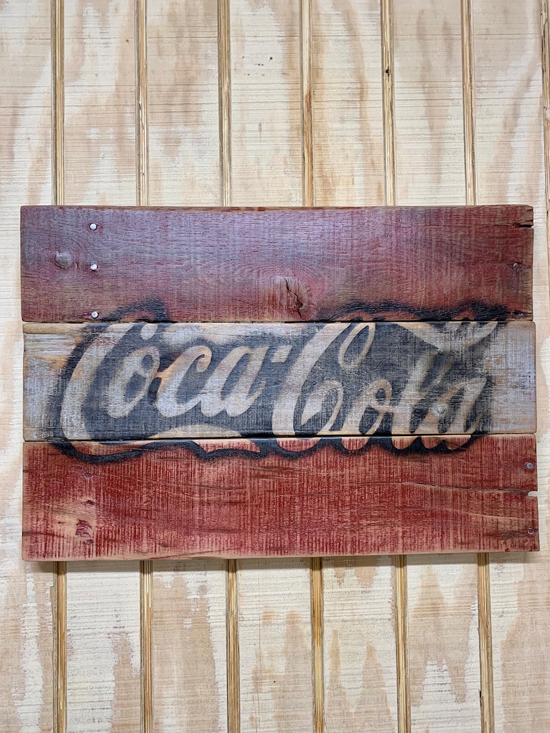Coca-cola Reclaimed Timber Sign - Heritage Edition - Etsy