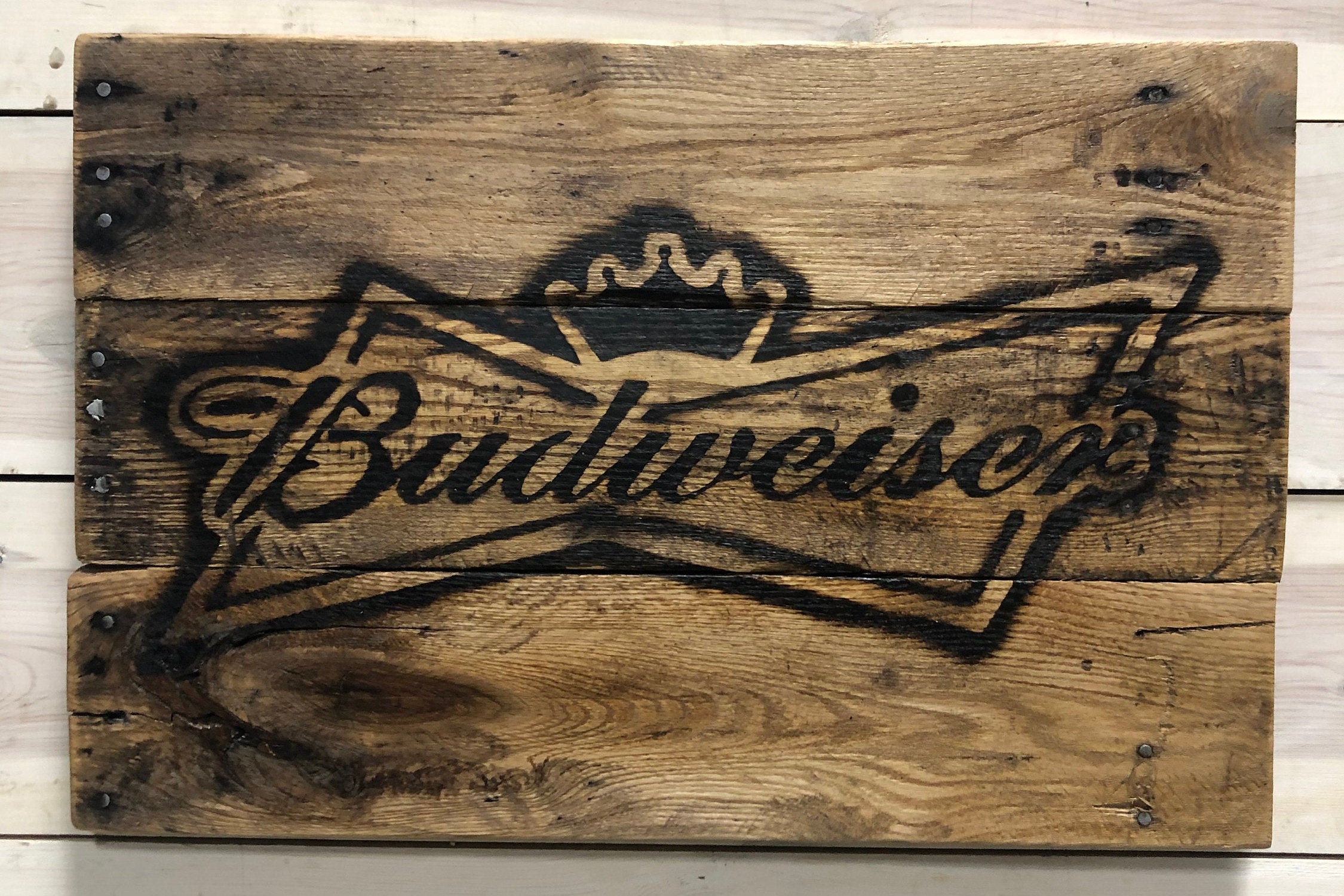 Budweiser Reclaimed Timber Sign - Etsy