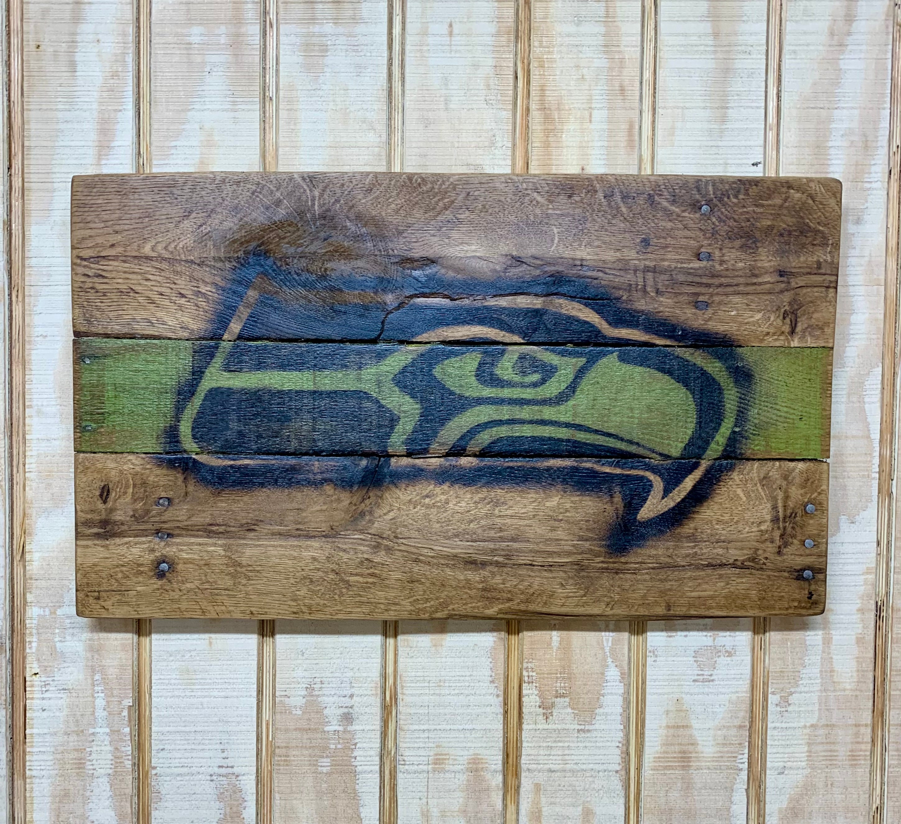 Seattle Seahawks Reclaimed Timber Sign - Heritage Edition - Etsy