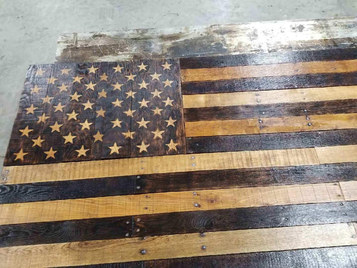 American Flag Reclaimed Timber Sign - Etsy