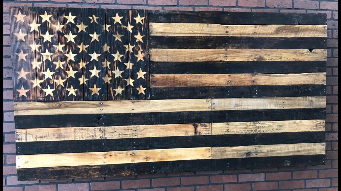 American Flag Reclaimed Timber Sign - Etsy